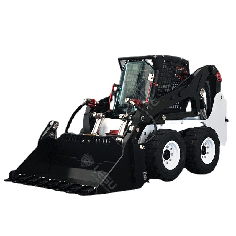 1/14 RC Metal Wheeled Bobcat Skid Steer Loader Small Bulldozer Engine ...