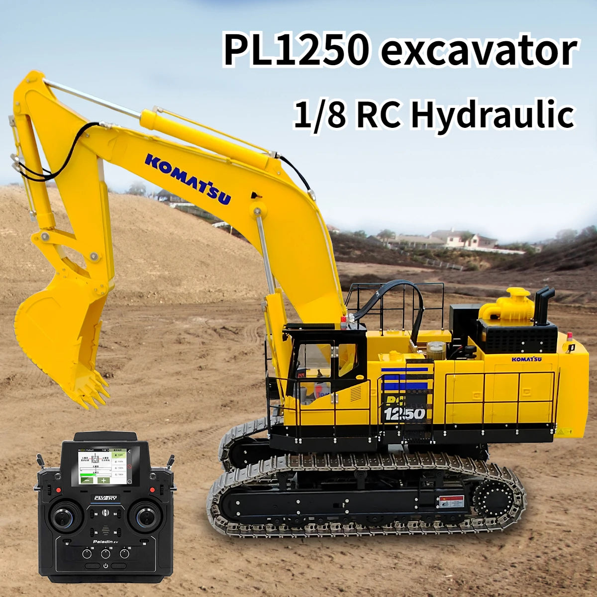 1/8 PC1250 RC Excavator Metal Heavy Engineering Excavator with Light a ...