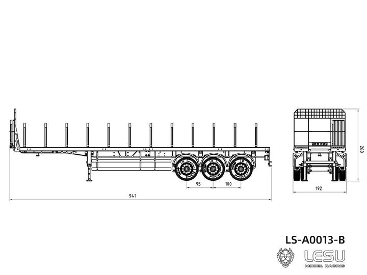 LESU 1/14 Metal Semi-Trailer for 20ft & 40ft Shipping Containers ...