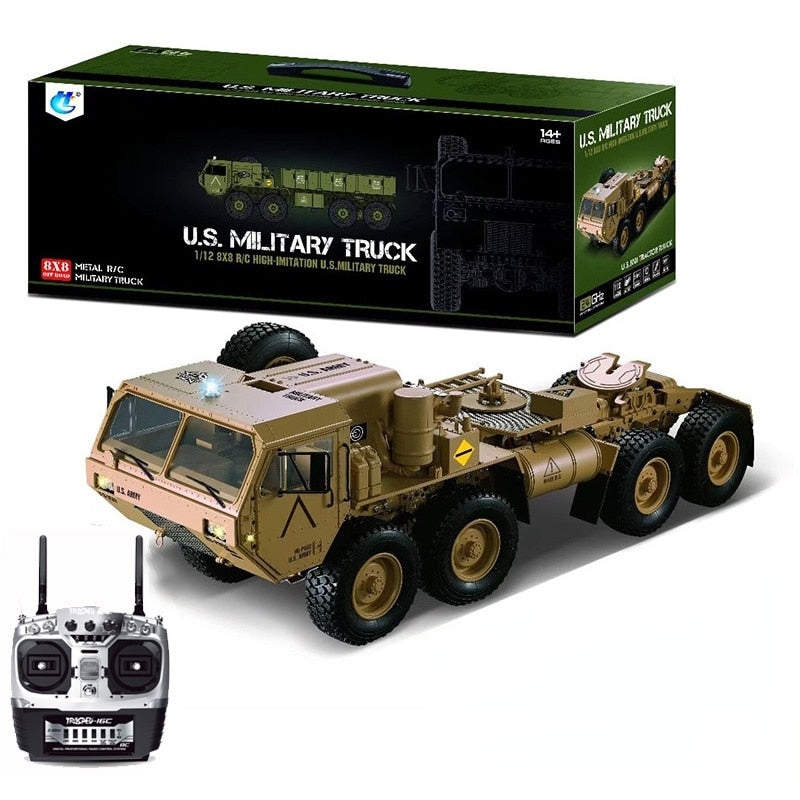 1/12 RC 8X8 Drive Military Truck Trailer Professional Electric Heavy ...
