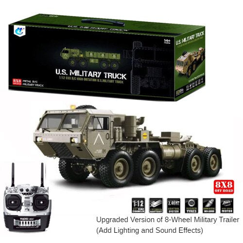 1/12 RC 8X8 Drive Military Truck Trailer Professional Electric Heavy ...