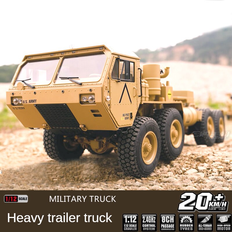 1/12 RC 8X8 Drive Military Truck Trailer Professional Electric Heavy ...