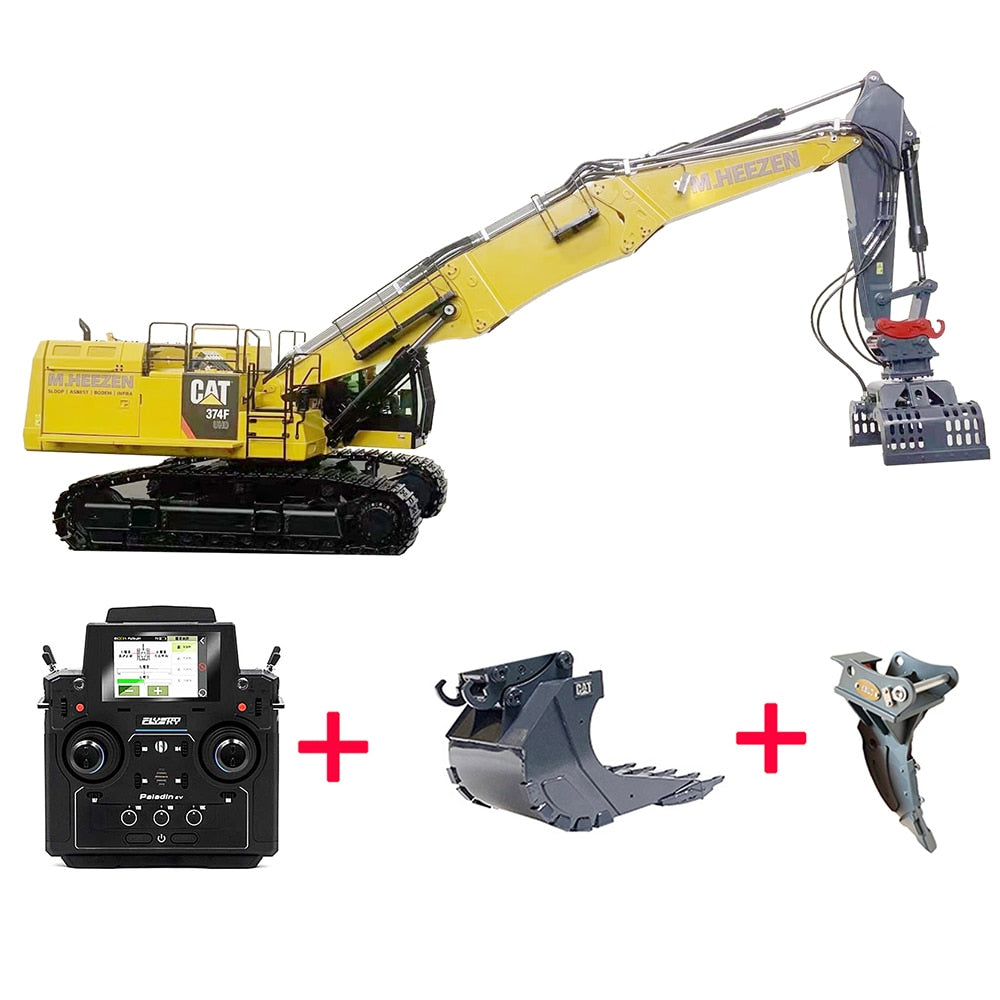 1/14 RC 4 Section Arm 374F Hydraulic Excavator Full Metal Model Upgra ...