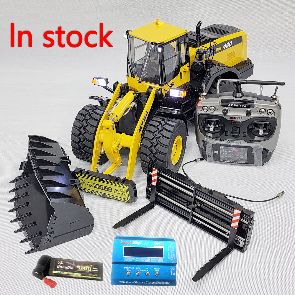 Komatsu 1/14 WA480 RC Hydraulic Loader Wheeled Metal Loader Model wit – AT 99 MODEL