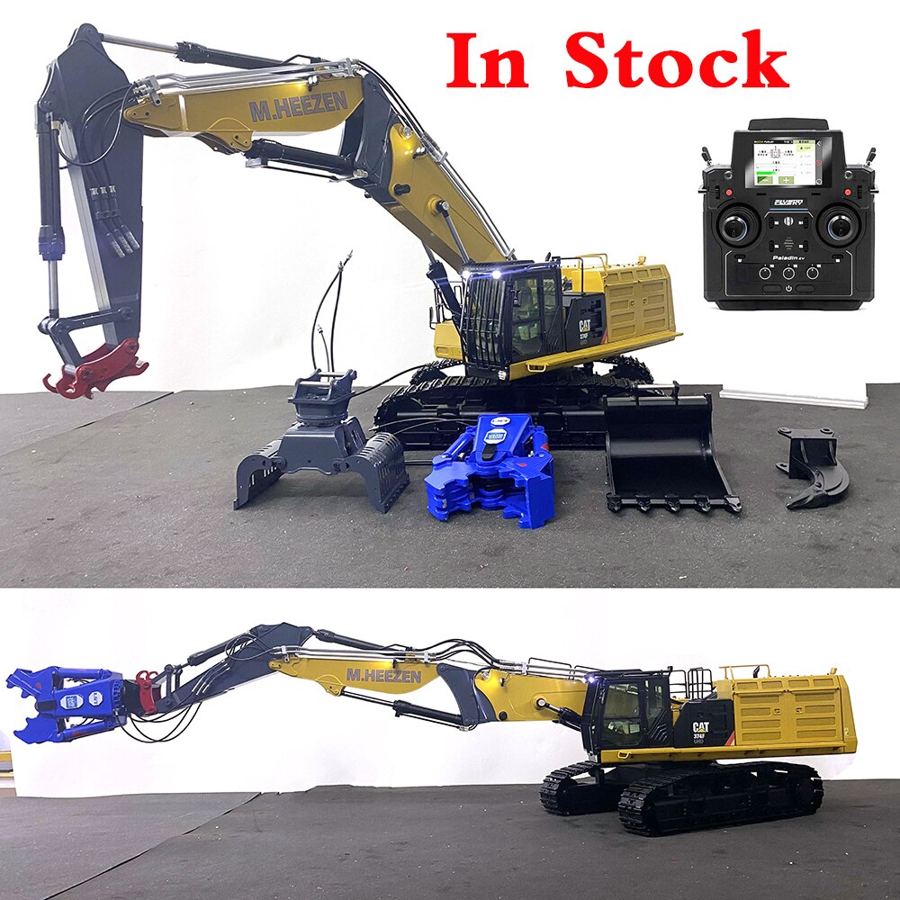 In Stock 1/14 Three-section Arm 374F RC Hydraulic Excavator Metal Dem ...