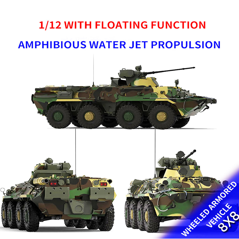 CROSSRC BT8 8X8 8WD 1/12 RC Wheeled Armored Car Amphibious Remote Con ...